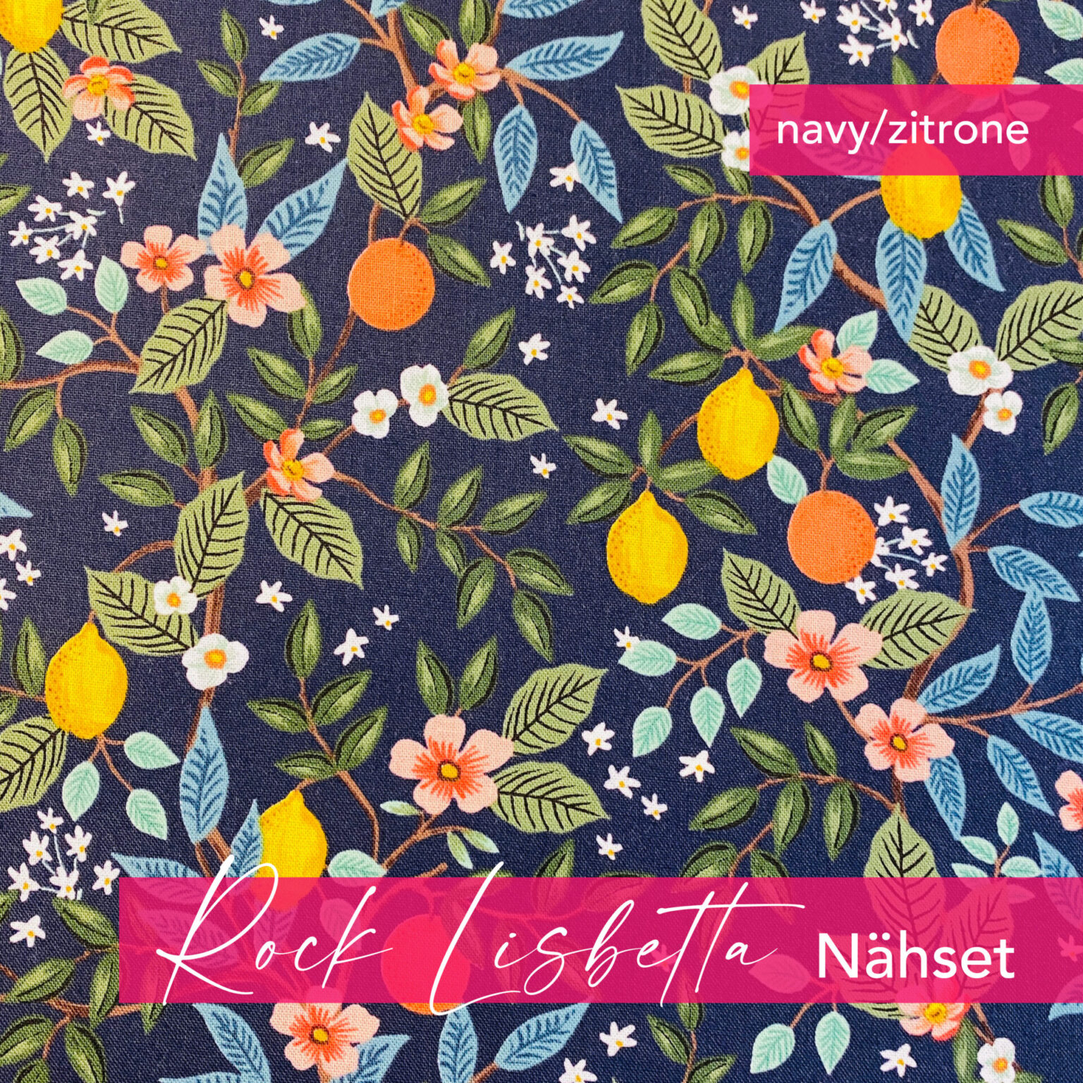 Nähpaket Rock Lisbetta navy-zitrone ️ Freuleins